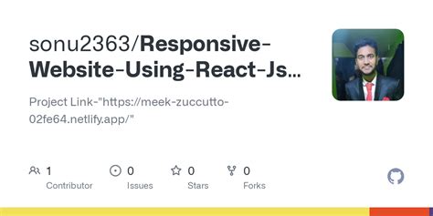 GitHub Sonu Responsive Website Using React Js And TailWind CSS Project Link Https Meek