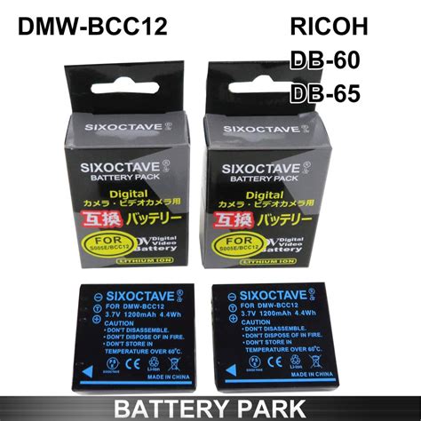 【未使用】panasonic Dmw Bcc12 Ricoh Db 60 Db 65 互換バッテリー2個 Gr Digital Iii