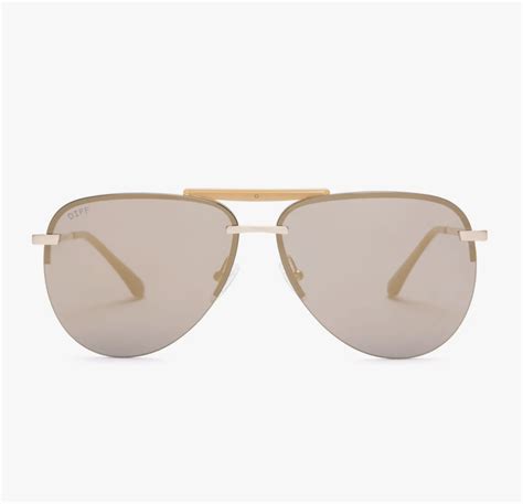 Diff Eyewear Tahoe Brushed Gold And Gold Mirror Sunglasses Mollie S