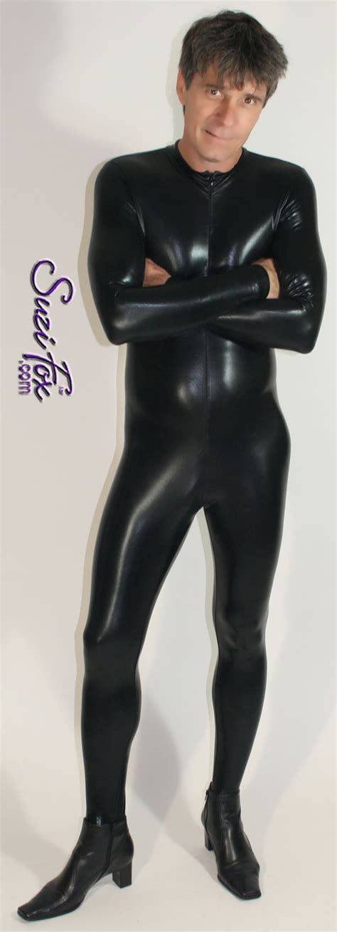 Mens Catsuit Shown In Shiny Silver Metallic Foil Coated Etsy