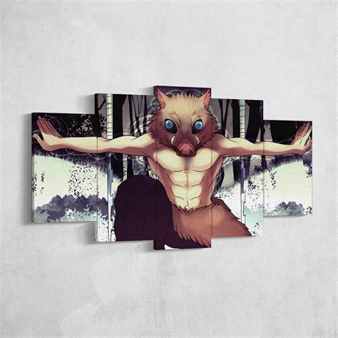 Inosuke Hashibira Demon Slayer 5 Piece Canvas Wall Art Kimetsu No