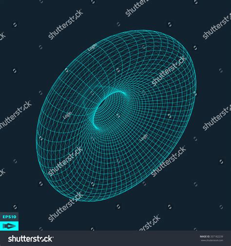 Torus Molecular Lattice Connection Structure 3d Stock Vector Royalty