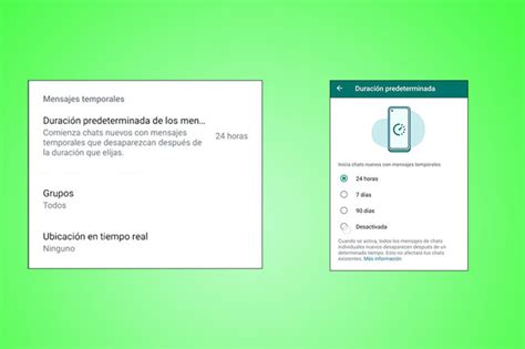 Cómo activar o desactivar los mensajes temporales en WhatsApp