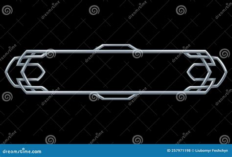 Frame Medieval Game Ui Metallic Title Banner Or Decorative Border
