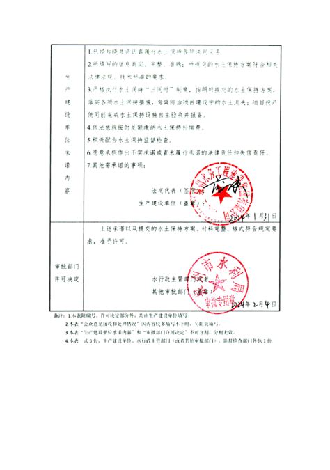 东海3 污水泵站迁建工程水土保持行政许可承诺书 行政许可与行政处罚 泉州市水利局
