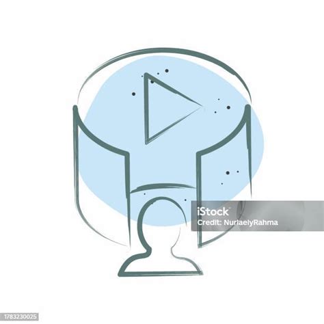 아이콘 Vr 비디오 3d 시각화 기호와 관련이 있습니다 색상 별점 스타일 심플한 디자인 편집 가능 간단한 일러스트레이션 3차원 형태에 대한 스톡 벡터 아트 및 기타 이미지