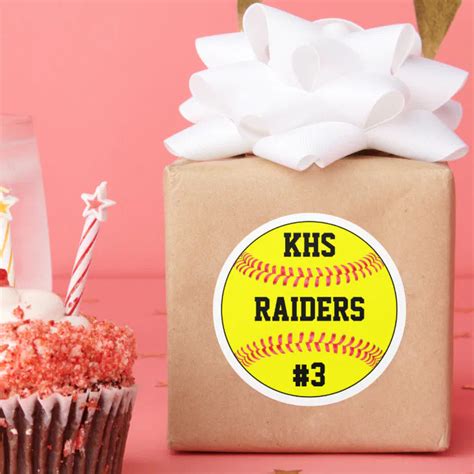 Softball Team Name School Letters And Player Number Classic Round
