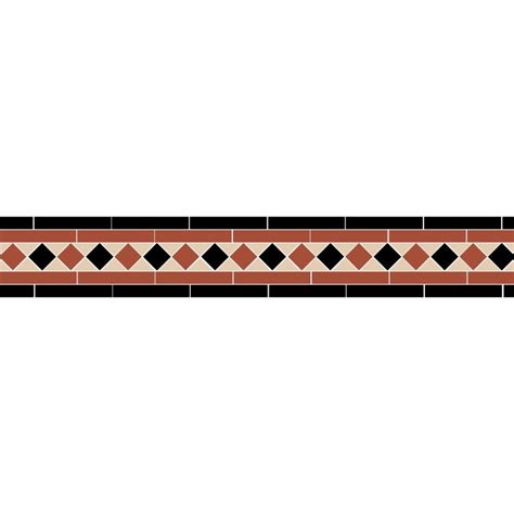 Original Style Austen Black Red And White Victorian Floor Border