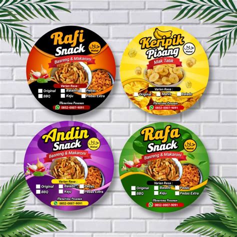 Jual Minimal Order 100 Pcs Stiker Label Kemasan Stiker Jajanan Stiker Snack Stiker Pouch