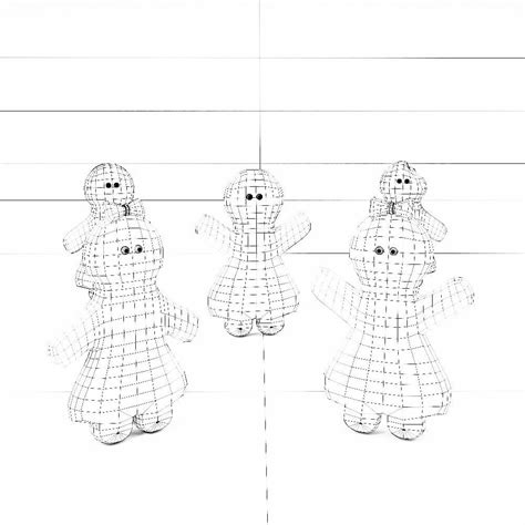 Gingerbread Girls 3d Model Royalty Free 3d Assets And Motion Effects Kritrim Vault