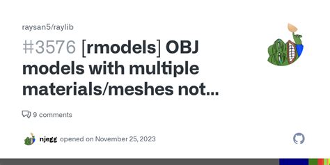 Rmodels Obj Models With Multiple Materialsmeshes Not Loading