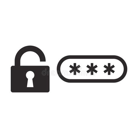 Password Security Symbol Design Stock Vector Illustration Of Outline