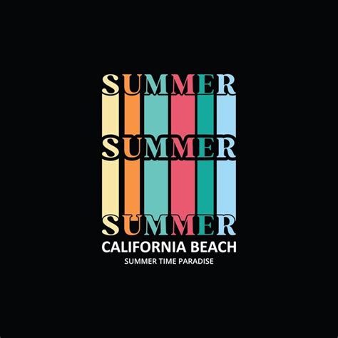 Hora de verano paraíso california playa letras tipografía gráfica vector camiseta Vector Premium