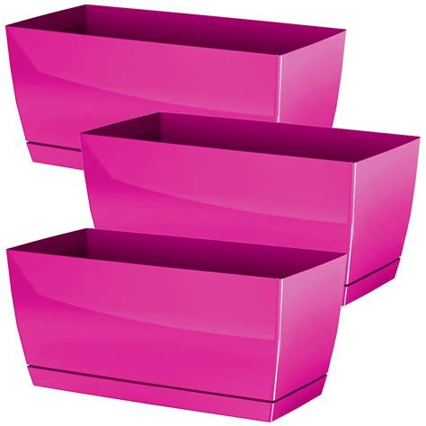 3 Jardiniere Plastique Coubi Case P Violet 24 X 12 X 11 Cm Leroy Merlin