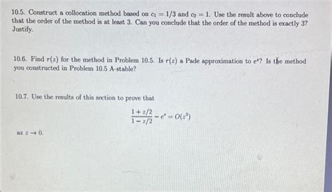 Solved 105 Construct A Collocation Method Based On C113