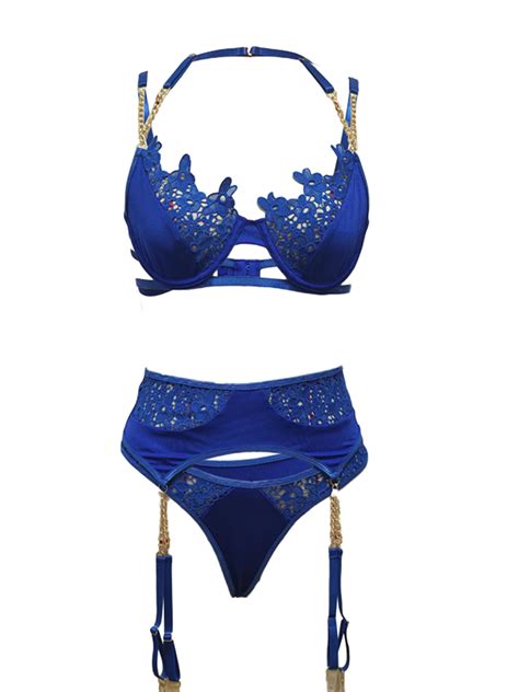 Itfabs Ladies Sexy Underwear Lace Splicing Hanging Neck Bra Lingerie