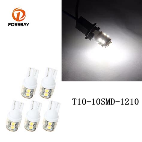 POSSBAY High Brightness T10 10 SMD 1210 Bulbs Car LED White Light Fit