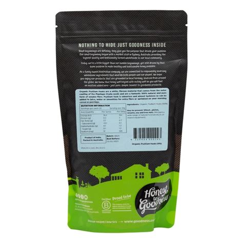 Honest To Goodness Organic Psyllium Husks 200g Goodguts Co Probiotic Tea