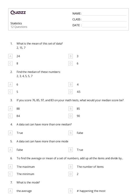 50 Statistics Worksheets For 2nd Class On Quizizz Free Printable