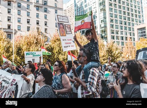 Vancouver Canada September 252022 Huge Rally In Support Of Iranian