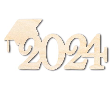 Unfinished 2024 Graduation Cap Silhouette Diy Craft Cutout Up To 46 Diy 30 1 4