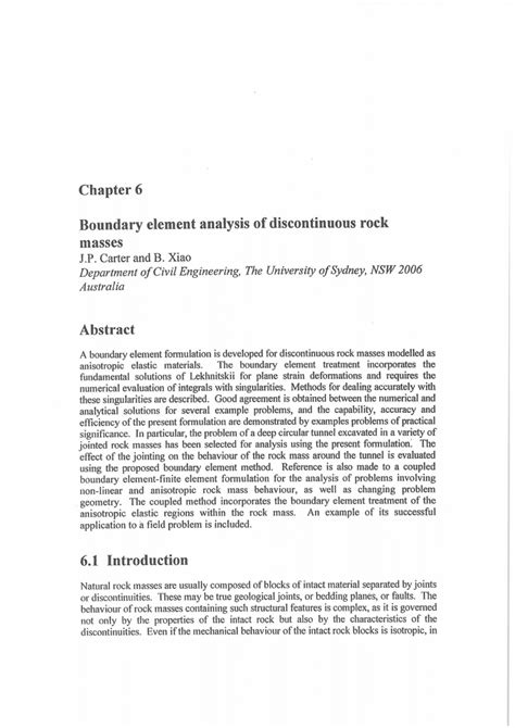 Pdf Boundary Element Analysis Of Discontinuous Rock Masses