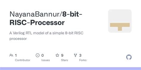 github nayanabannur 8 bit risc processor a verilog rtl model of a