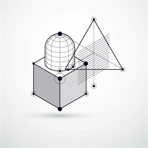 Premium Vector Geometric Technology Vector Black And White Drawing