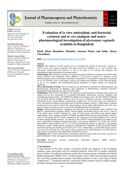 Pdf Evaluation Of In Vitro Antioxidant Anti Bacterial Cytotoxic And