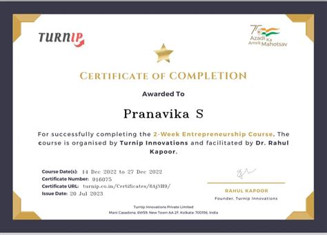 Pranavika S On Linkedin I Have Successfully Received This Certificate