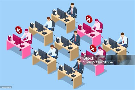아이소메트릭 조직 구조 조정 직원 실업 일자리 삭감 감격 나쁜 노동자 직원 컷 인적 자원 Demote 제한으로 인한 감축 및
