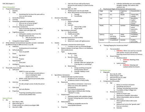 PSYC 350 Notes PSYC 350 Chapter 1 What Is Personality 1 Proposed