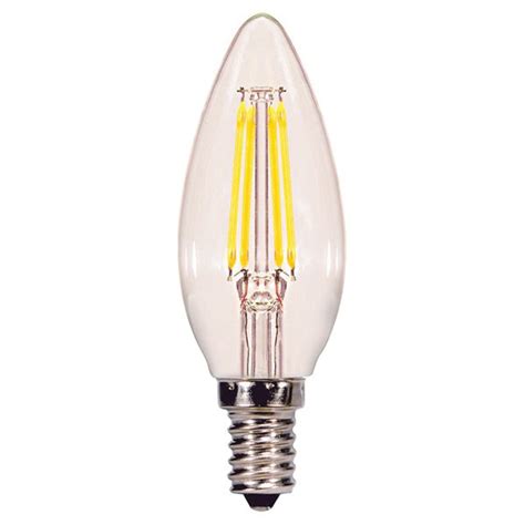 Satco S29877 Dimmable B10 Decorative LED Filament Lamp E12 Candelabra