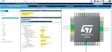 Stm32 Internal Temperature Sensor Reading Example Code Deepblue