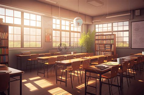 3d午后教室场景渲染图片素材 正版创意图片600008127 摄图网