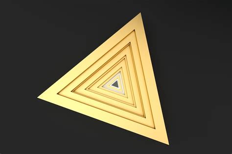 Premium Photo Polished Triangle Metal Frame 3d Rendering