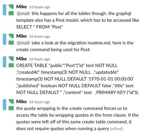 Postgres Tables Are Quoted When Created Issue Prisma Migrate GitHub