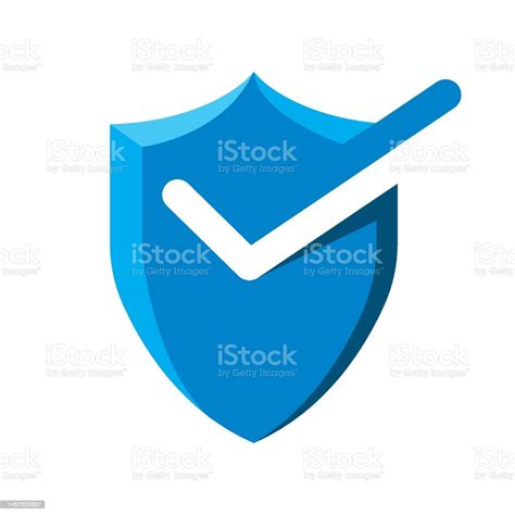 3d Shield Check Mark Vector Element Concept Design Template Stock