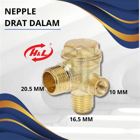 Jual Handl Neple Drat Dalam Kompressor Nepel Nepple 3 Cabang Kuningan