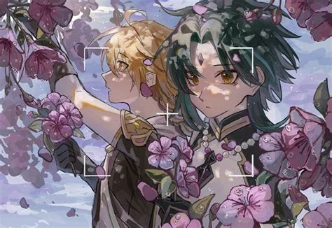 原神魈空甜美CP插画图片 BoBoPic