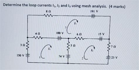 Solved Determine The Loop Currents I1i2 And I3 Using Mesh