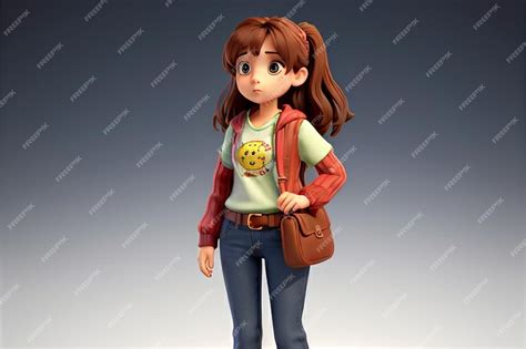 Premium Ai Image 3d Animation Girl Style Girl Full Body