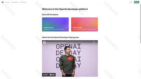 Openai 开发者平台 学习aigc