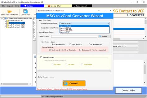 MSG To VCard Converter To Export MSG Contacts To VCF VCard