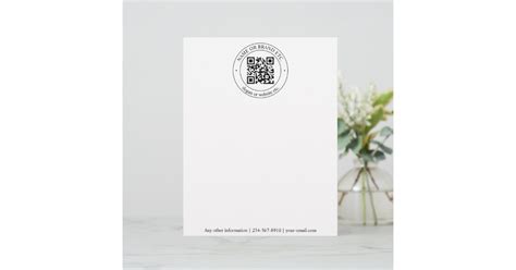 Upload Your Own Qr Code And Customizable Text Letterhead Zazzle