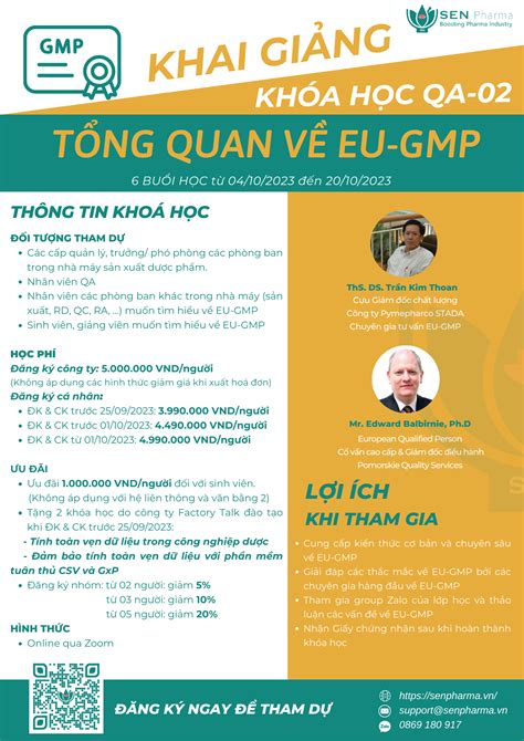 Giới thiệu khóa học về đảm bảo chất lượng QA 02 Tổng quan về EU GMP