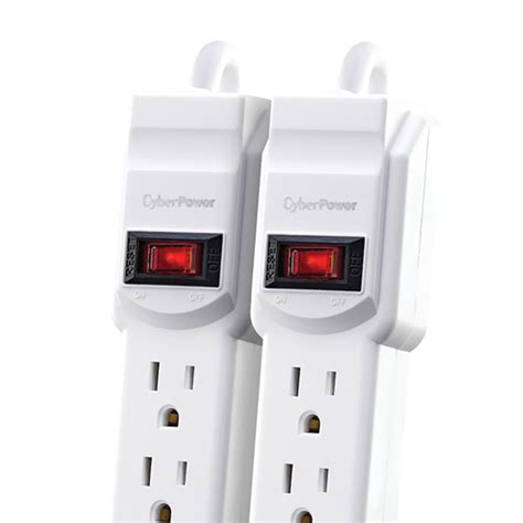 Cyberpower 6 Outlet Power Strip 2 Pack Cord Length 2 Ft Cable Gauge