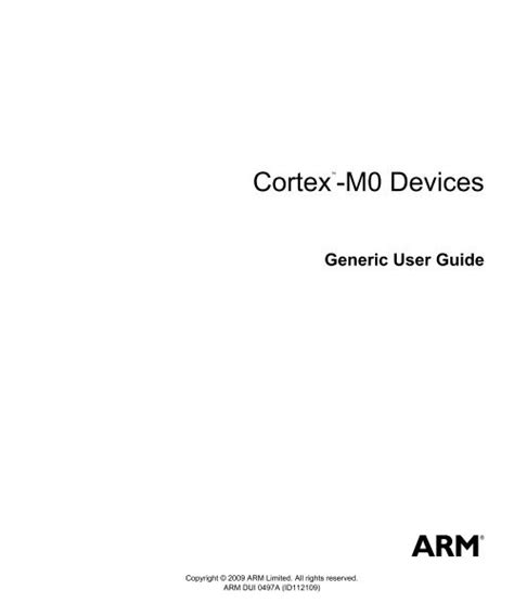 cortex m0 devices generic user guide arm information center