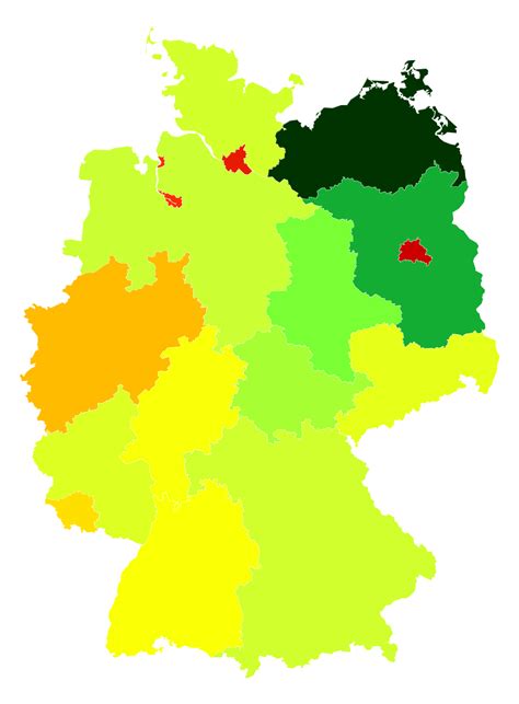 Bev Lkerungsdichte Karte Deutschland Bundesl Nder