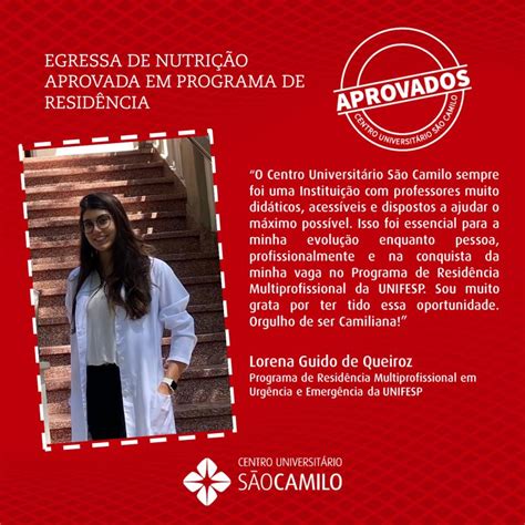 Centro Universitário São Camilo No Linkedin Nutricao Egresso